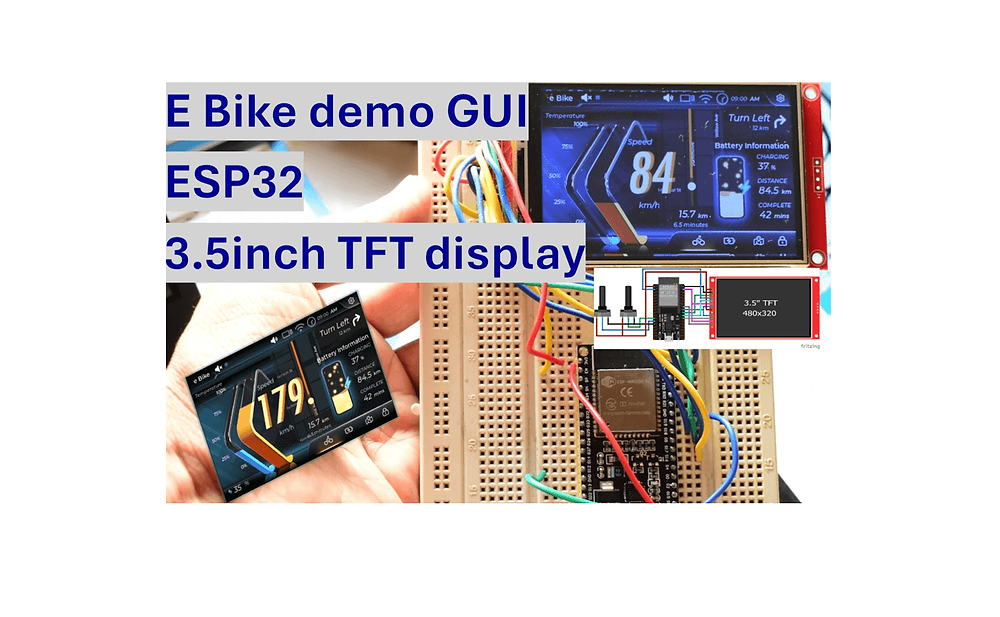 eBike demo GUI with ESP32 and 3.5inch TFT display