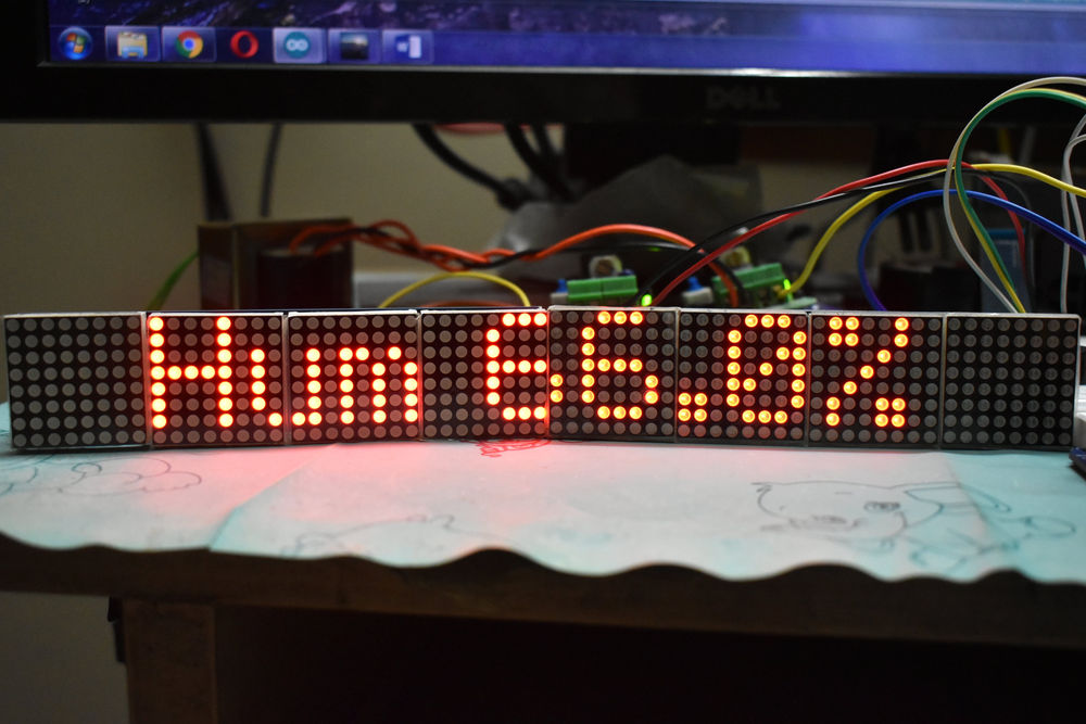 Dot Matrix LED Clock, Event, Temperature & Humidity Display