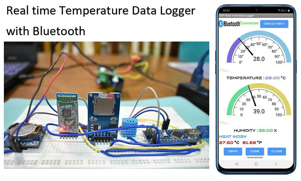 Real Time Temperature Data Logger with Bluetooth