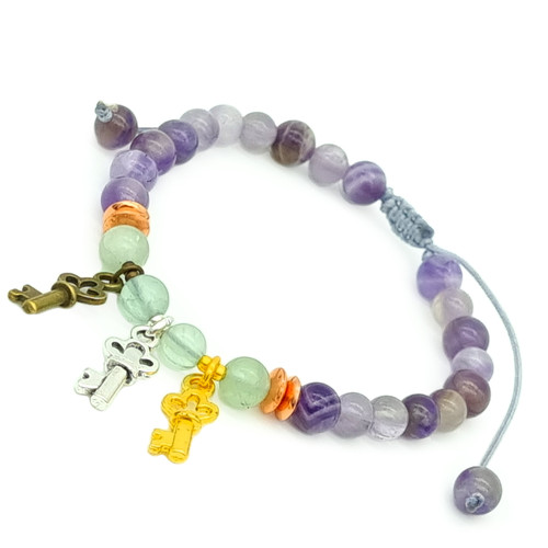 Pulsera de Manifestación con llaves | cuarzos y piedras 100% Natural ...