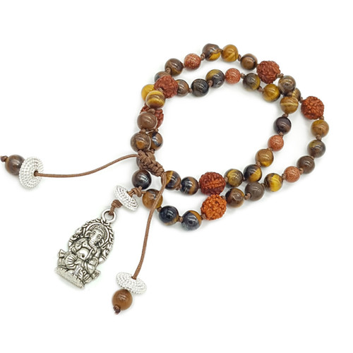 Japamala Códigos Sagrados ojo tigre, rudraksha | Devitare