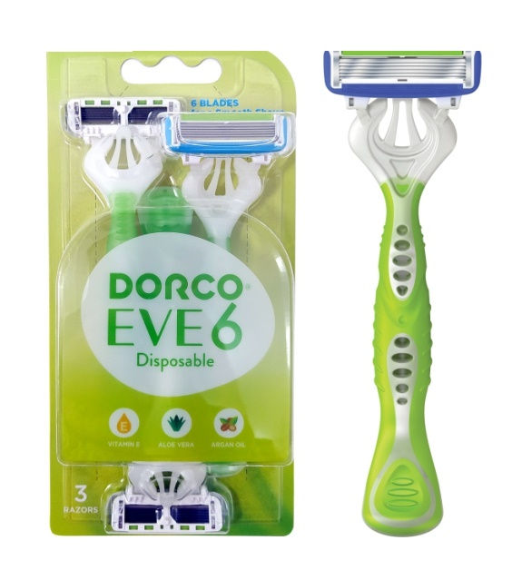 DORCO EVE 6 BLADE RAZOR x3 WOMEN DISPOSABLE | KatsafadosPremium