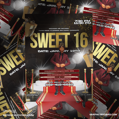 Birthday invitation design | Graphics By Omar