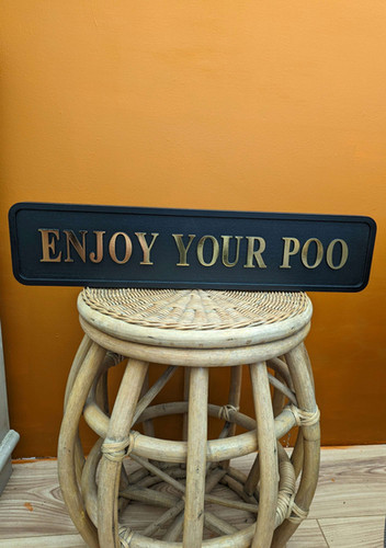 "Enjoy Your Poo" Wooden Road Sign | Fun Funky Living