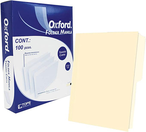 FOLDER MANILA TAMAÑO CARTA AMARILLO CON 100 PZAS. | Papeleria Olivo