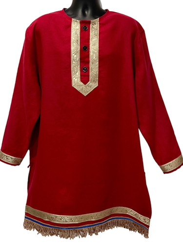 100% Linen Men's Tunic Top (Fringes: Optional) | KodeshGear