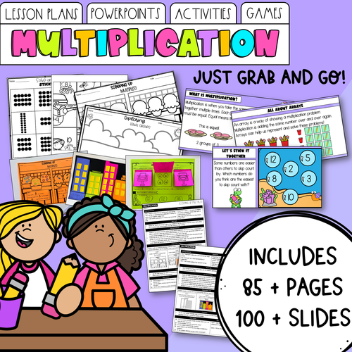 Beginning Multiplication Math Unit: Lesson Plans, PowerPoint ...