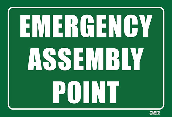 Emergency Assembly Point Metal Sign 450x300mm | affordablesignscomau