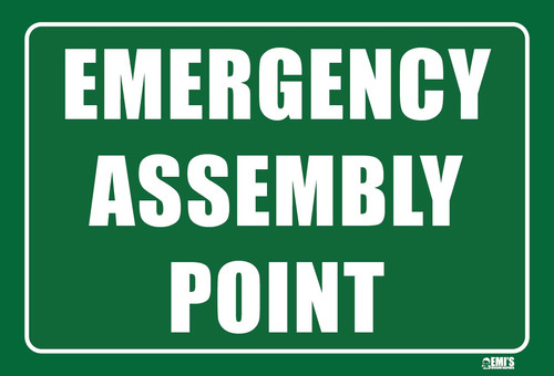 Emergency Assembly Point Metal Sign 450X300Mm | affordablesignscomau