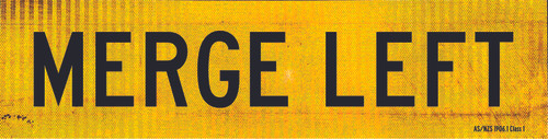 Merge Left Sign 1200X300Mm Class 1 Reflective Sign | affordablesignscomau