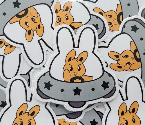 UFO Bunny Vinyl Sticker | bunniesandcream