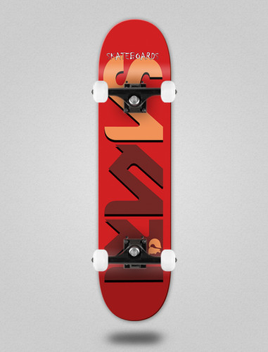 Sakari Logo red orange skate complete | glutierskateboards