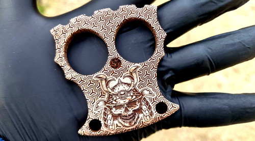 Samurai skull - deep engraved bronze knuckle | website