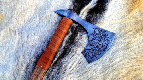 WYRM viking engraved bearded axe | website