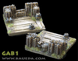 15mm Artillery emplacement 40mm x 40mm scenic bases | model-army.com