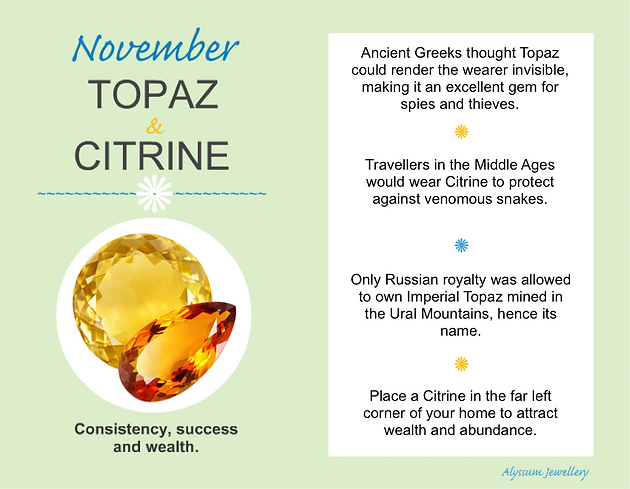 November's Birthstones – Topaz and Citrine