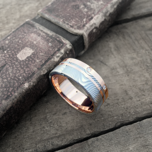 Damascus + gold & diamonds | David Parums