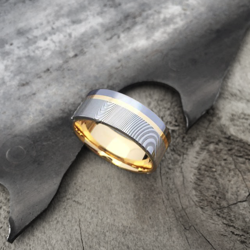 Damascus + gold & tantalum | David Parums