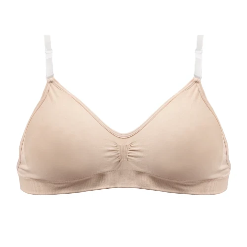 KIDS Clear Back Dance Bra with padding - Nude | Silky Dance