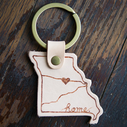 "Home" Keychain - Missouri | Bevel Leathercraft