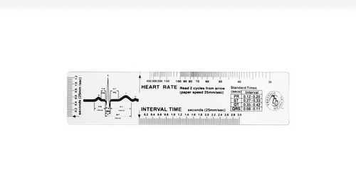 EKG Waveform Ruler-CardioMeter-Clear, Plastic | My Site