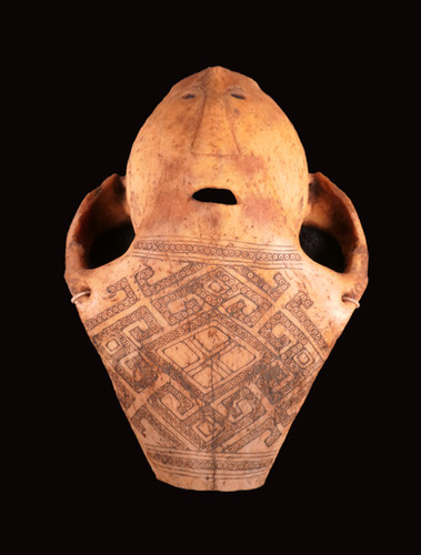Scrimshaw mask from buffalo skull bone | Cayuco eGallery