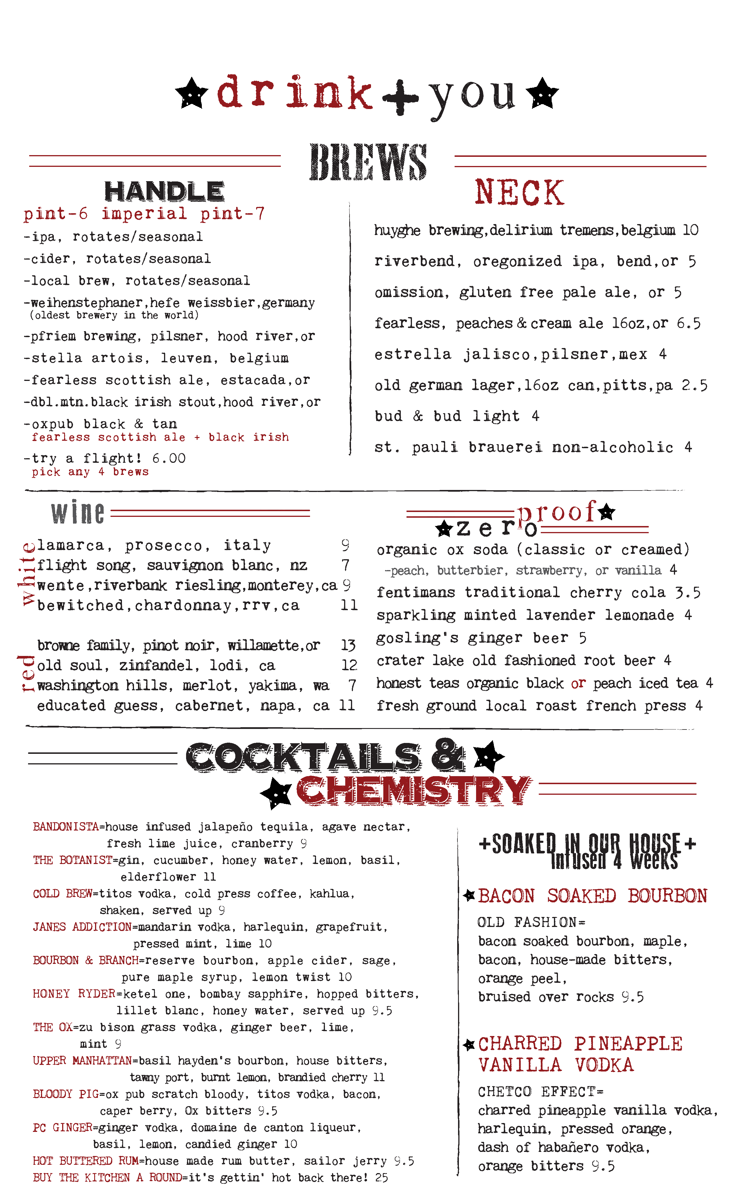 Craft Cocktails & Drinks | OR 97415 | Oxenfrē Public House