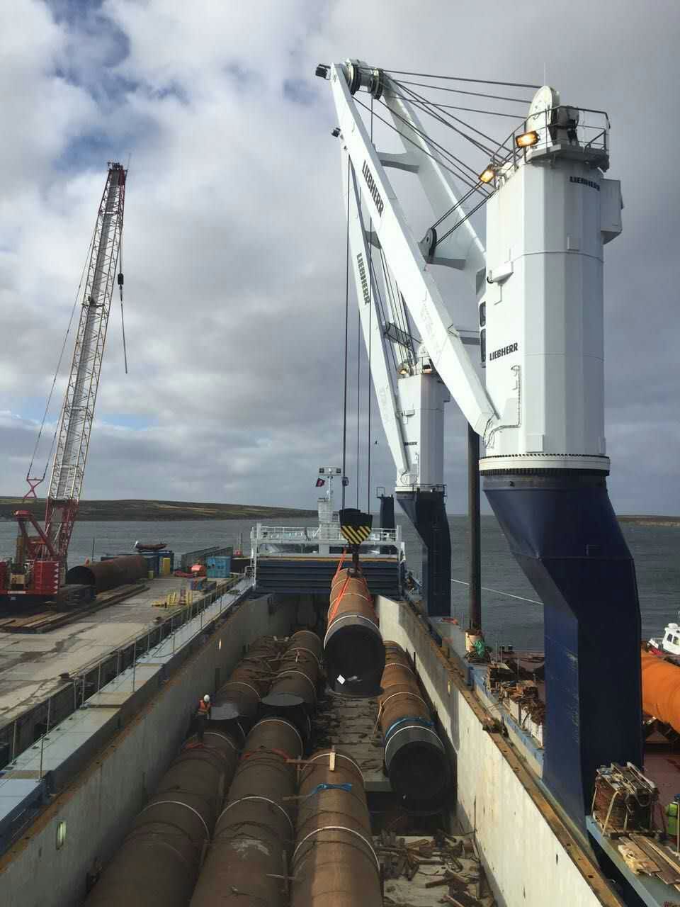 Mare Harbour Dolphin Pipes- Falklands | ESC Steel Structures