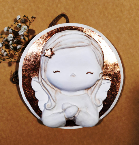 Angelito niña con halo dorado o plateado | primeracomunion