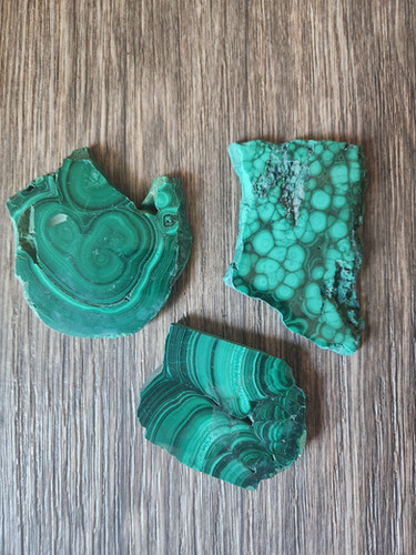 Malachite Slabs 3 pieces | Elle Aura Gems