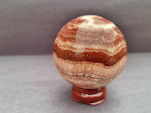 Red Banded Calcite Sphere | Elle Aura Gems