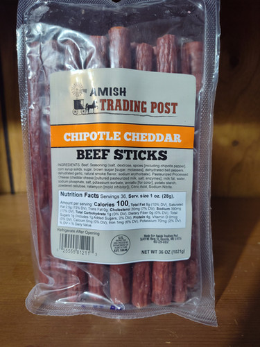 Meat Snack Sticks 36oz Chipotle Cheddar | The Amish Trading Post