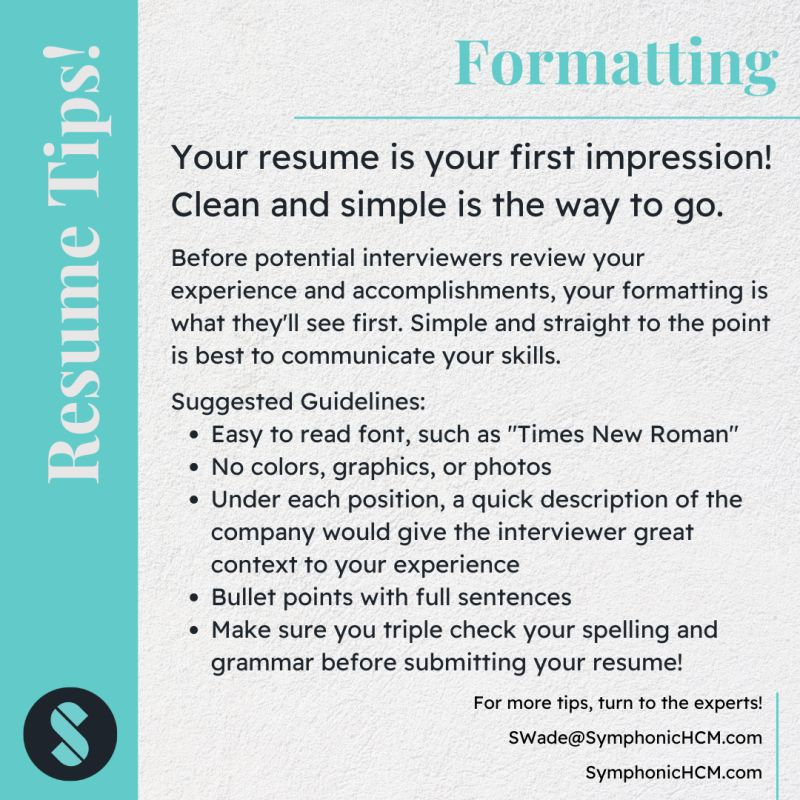 Resume Tips - Formatting