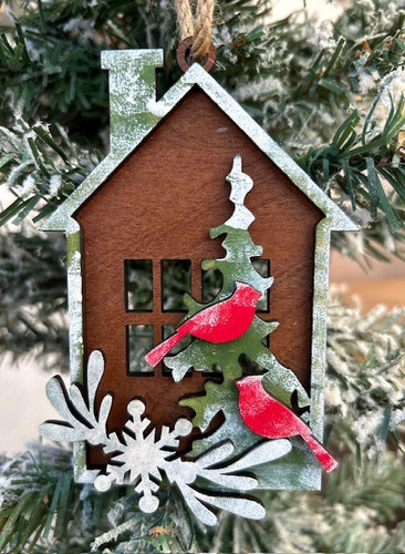 Cardinal House and Tree Ornament | Cleo & Bea