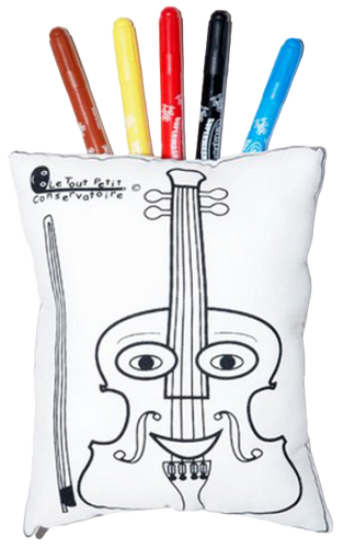 Doudoumusic - Coussin à colorier et à laver | Petit Conservatoire