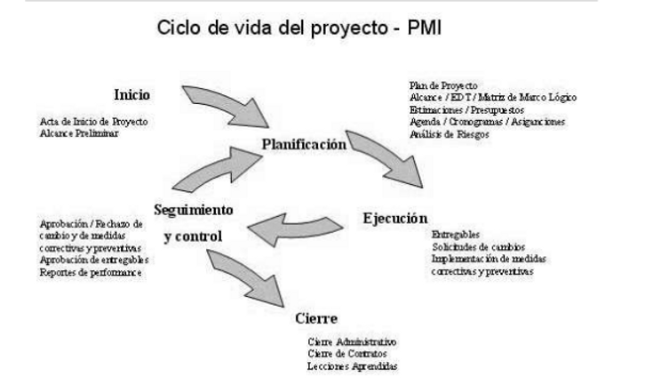 ¿Y las Etapas del Ciclo de Vida del PMI?