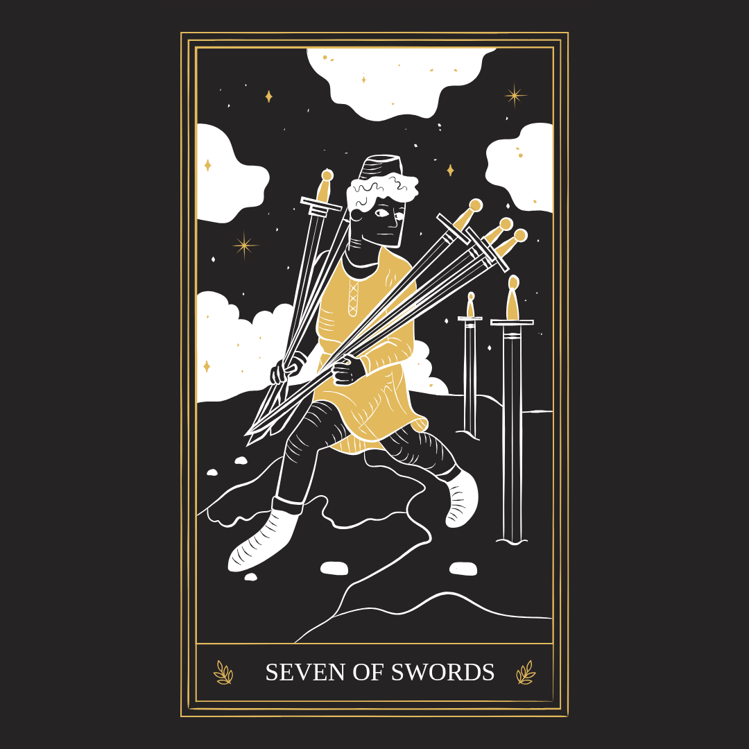 Seven of Swords Tarot Card | Tenth House Astro