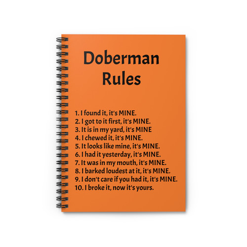 Ruled Notebook - Doberman Rules | sweethomedoberman