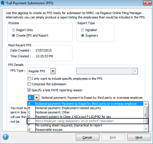 Full Payment Submission