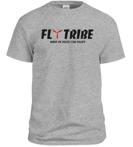 Fly Tribe Magazine Made By Pilots T-Shirt - Grey | Fly Tribe Magazine