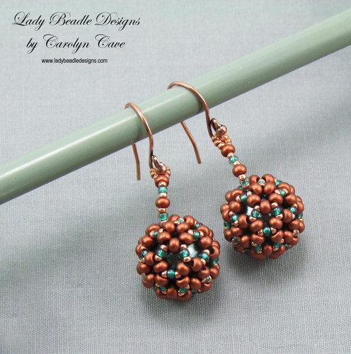 Earrings ~ Crown Beaded Bead | Lady Beadle Designs