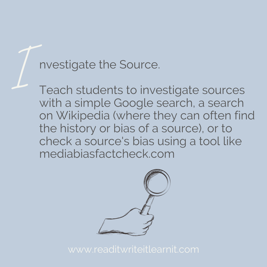 Help students to evaluate information online with SIFT