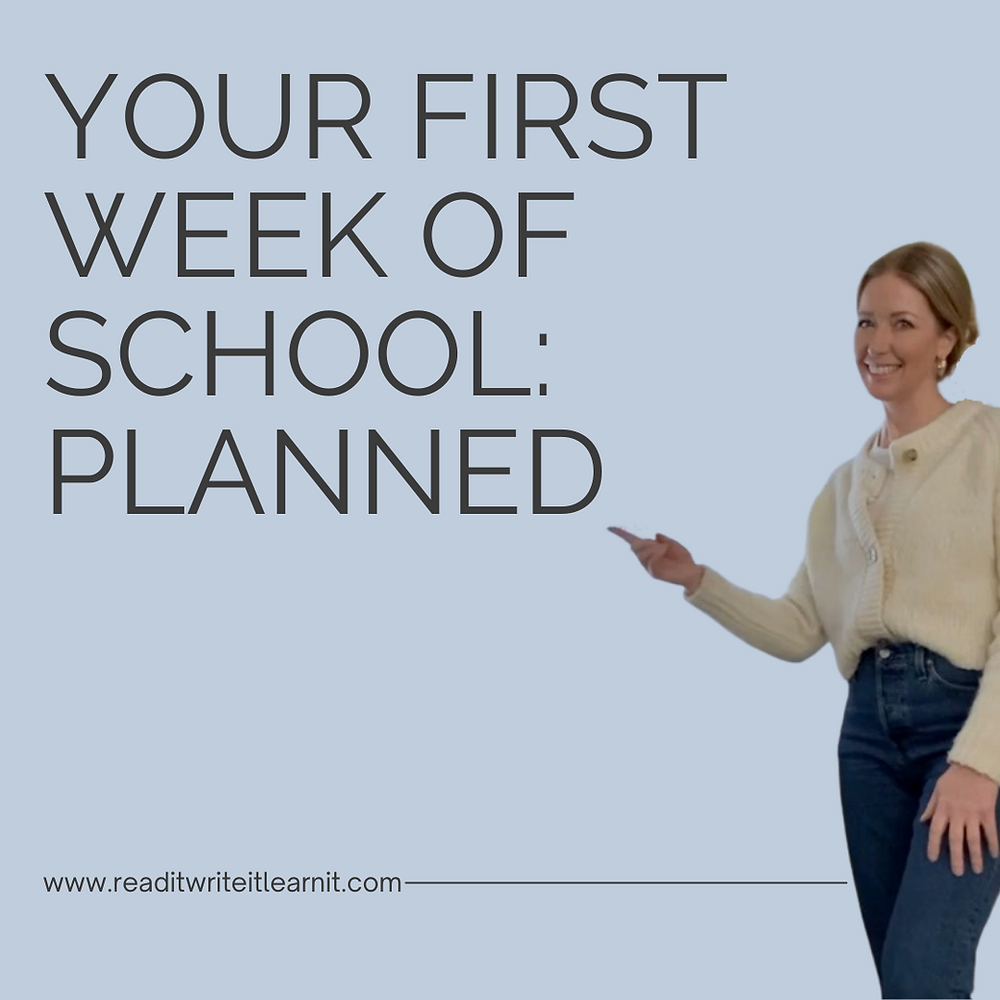Your first week back to school: planned!