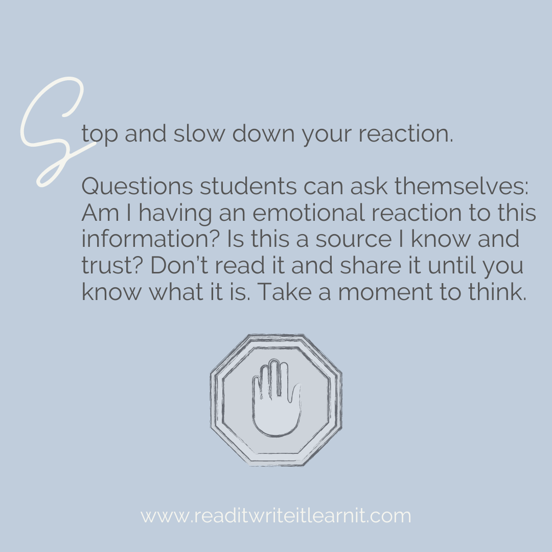 Help students to evaluate information online with SIFT