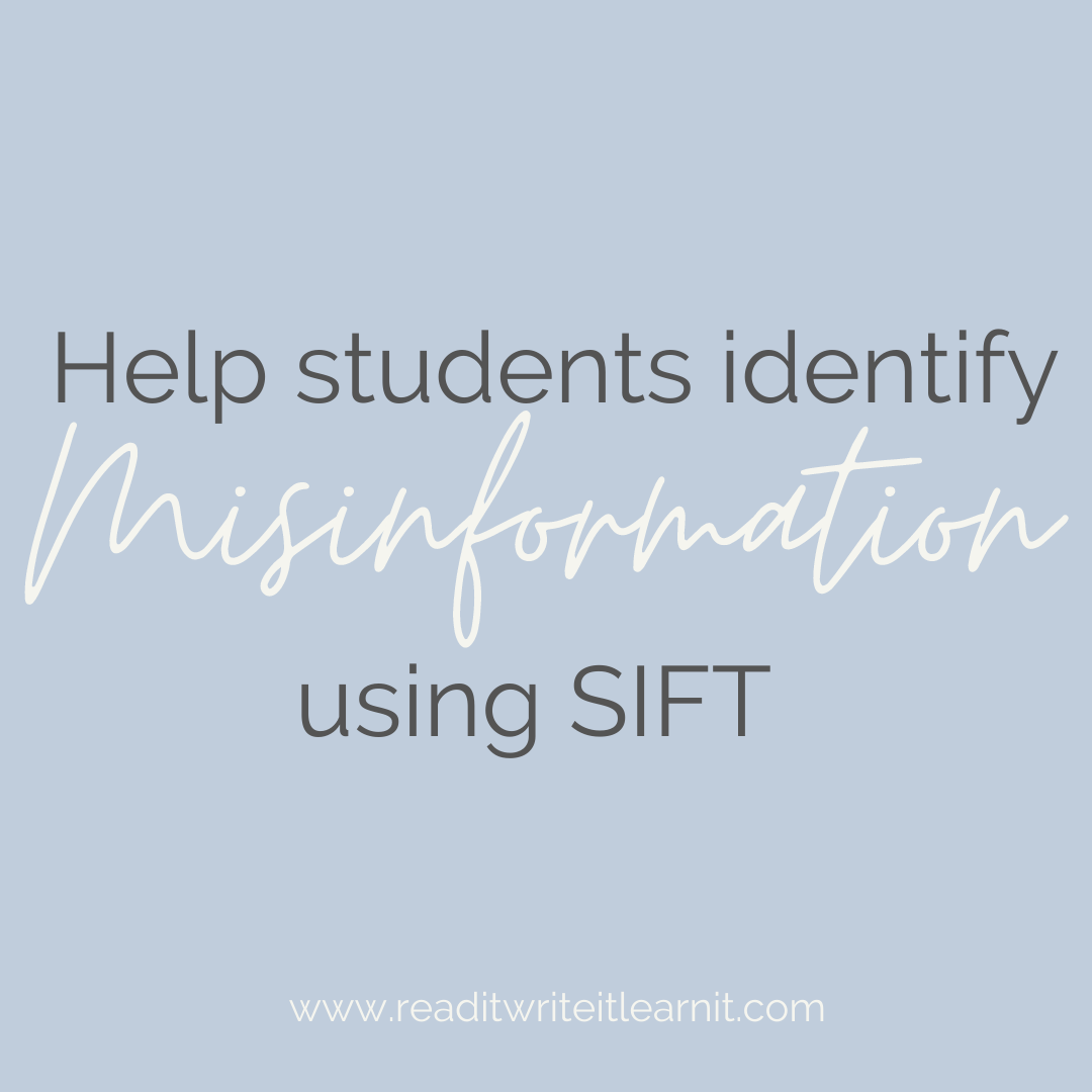 Help students to evaluate information online with SIFT