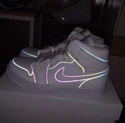 Air Jordan 1 MID - Iridescent Reflective White | FashionGuru