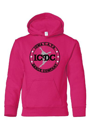 ICDC Logo Hoodie in Black or Pink | theblingfactory