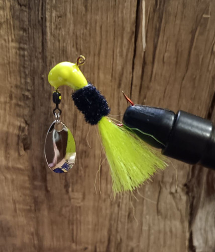 Black Chartreuse Roadrunner Hair Jig | D&S Custom Jigs