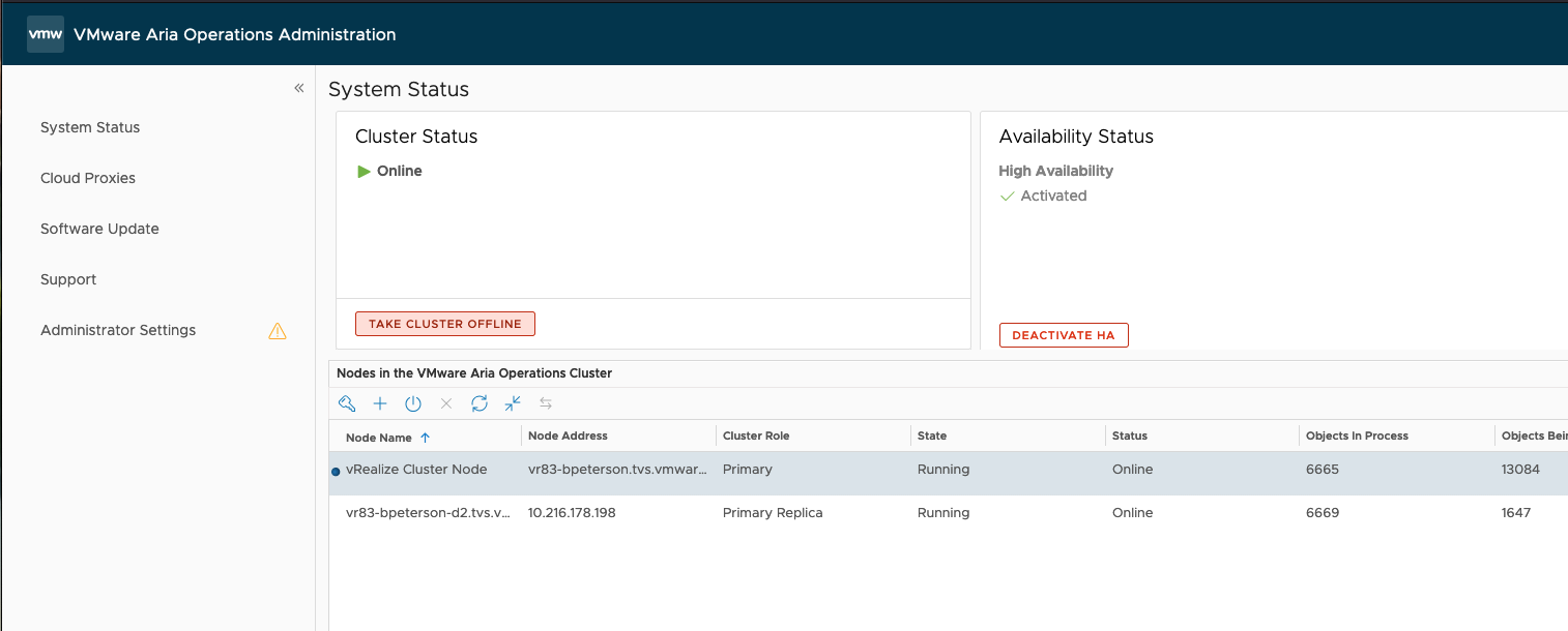 Aria Operations 8.18 HF2 via Admin UI