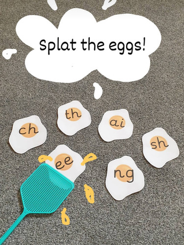 Splat the Egg, sound cards - Phase 2, 3 & 5 | onthebuttonlearning